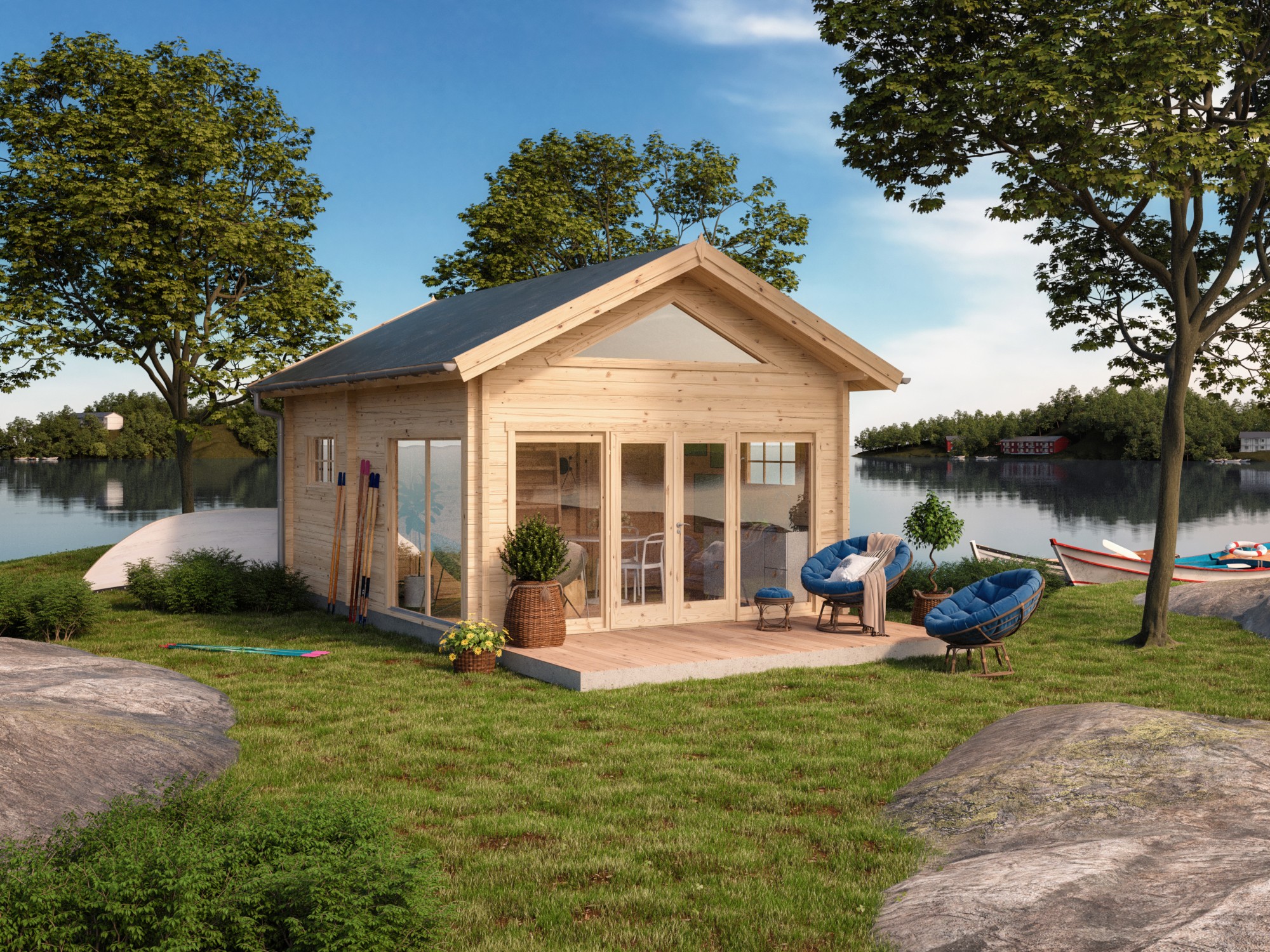 Schwedenhäuschen Edwin 25 qm - Ein modernes Schwedenhäuschen mit großzügigem Lichteinfall | Polhus