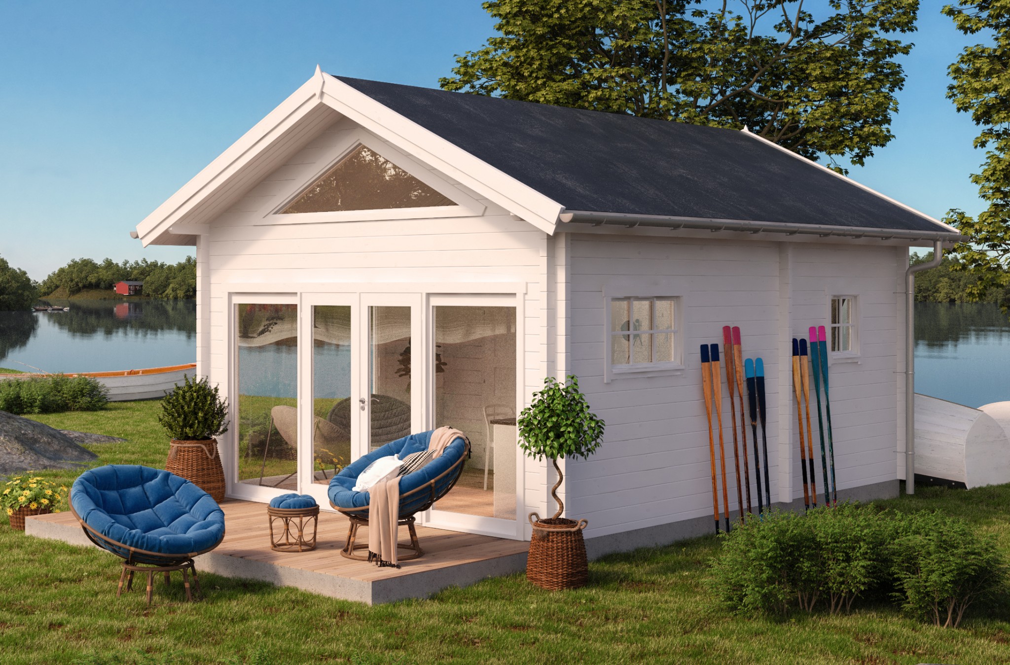 Schwedenhäuschen Edwin 25 qm - Ein modernes Schwedenhäuschen mit großzügigem Lichteinfall | Polhus