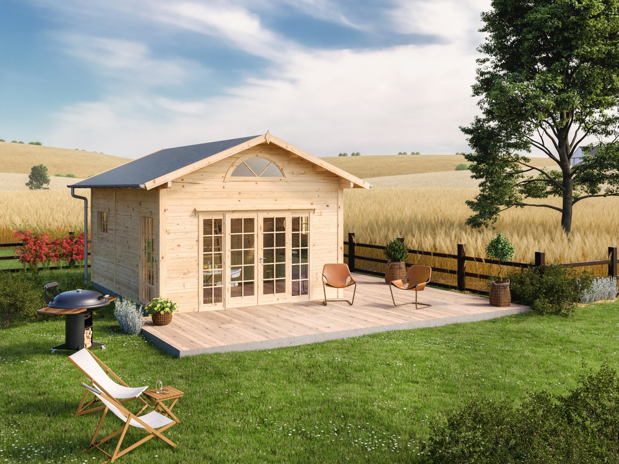 Attefallshus 25 kvm Jack - Arkitektritat attefallshus | Polhus