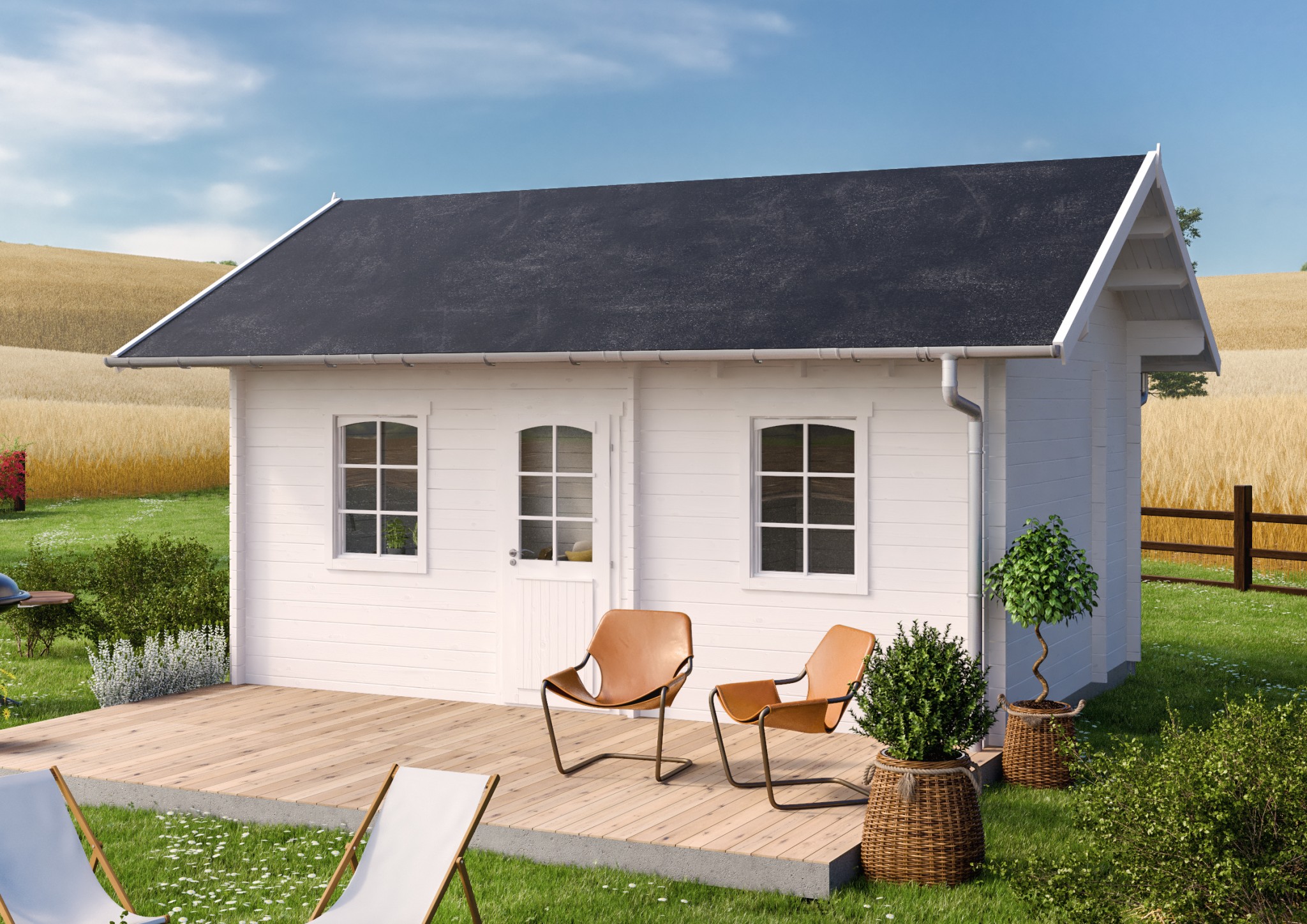 Attefallshus 25 kvm Sophie - Modernt, knuttimrat attefallshus | Polhus